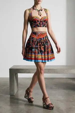 Dolce & Gabbana Carretto Print Bustier Top