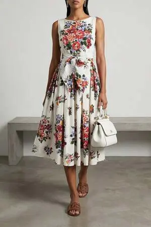 Dolce & Gabbana Cotton Dress With Floral Print