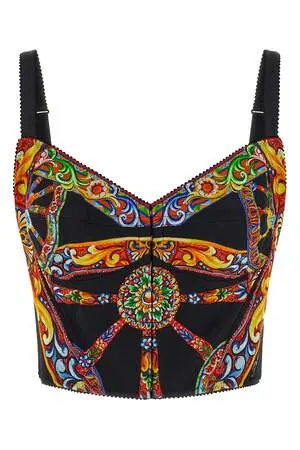 Dolce & Gabbana Carretto Print Bustier Top - Multi