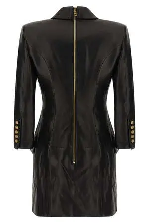 Balmain Dress '6 Btns Batwing Tailored Lambskin Dress