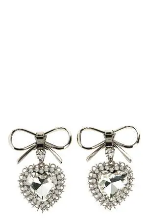 Alessandra Rich Metal Bow' Earrings - Silver