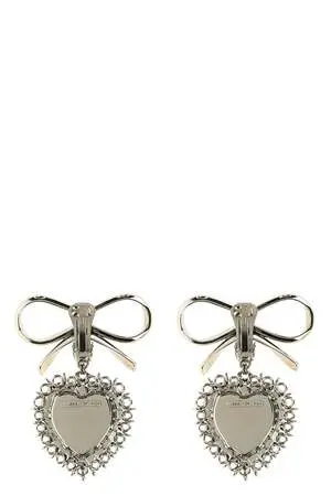 Alessandra Rich Metal Bow' Earrings - Silver