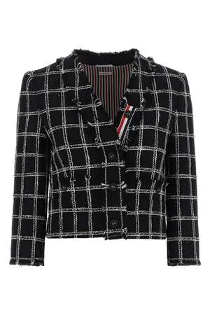 Thom Browne Tweed Cardigan Jacket With Frayed Edges - Multi