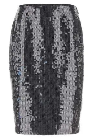 ROTATE BY BIRGER CHRISTENSEN Net Sequin Midi' Skirt - Gray
