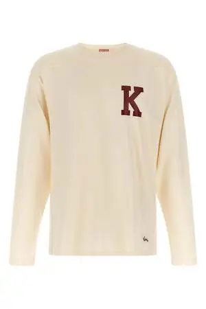 Kenzo Long-sleeved T-shirt With Varsity Logo - Beige