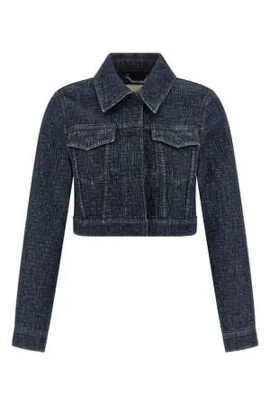Fendi Denim Jacket With Ff Pattern