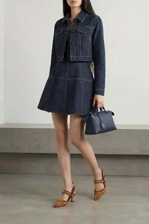 Fendi Denim Jacket With Ff Pattern