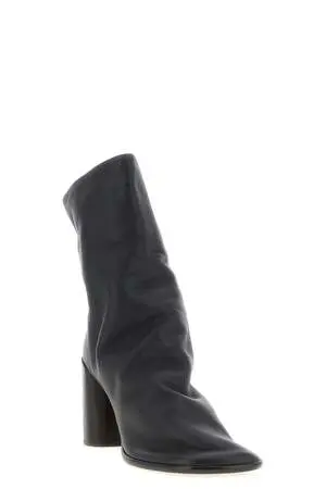 LEMAIRE Leather Ankle Boots With Block Heel