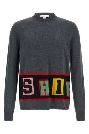 Comme Des Garçons Intarsia Logo' Sweater - Gray