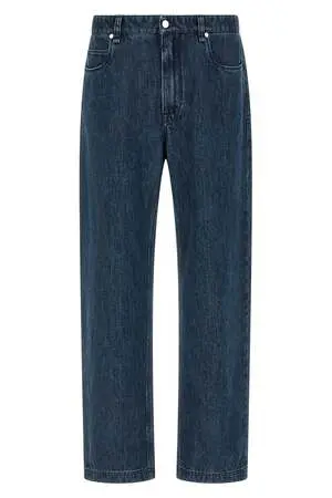 Fendi Straight-leg Jeans With Embossed Logo Patch - Blue
