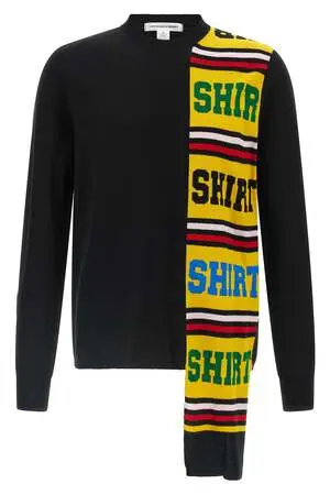 Comme Des Garçons Sweater 'asymmetric Intarsia - Black
