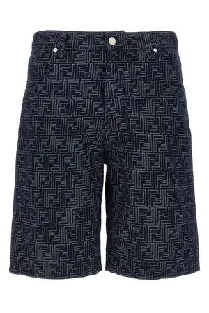 Fendi Jacquard Ff' Bermuda Shorts - Blue