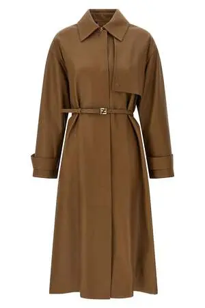 Fendi Trench Coat 'soprabito Nappa Leather - Brown
