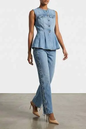 ROTATE BY BIRGER CHRISTENSEN Top 'flared Denim