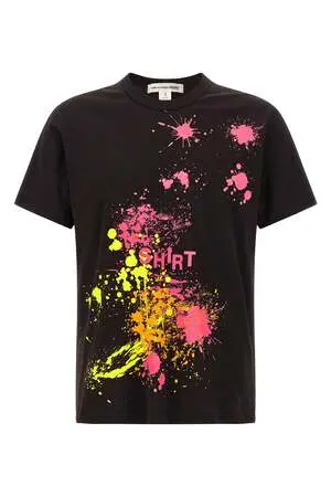 Comme Des Garçons Neon Paint Splatter T-shirt - Black
