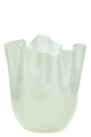 VENINI Medium 'fazzoletto' Vase In Green - Light Blue