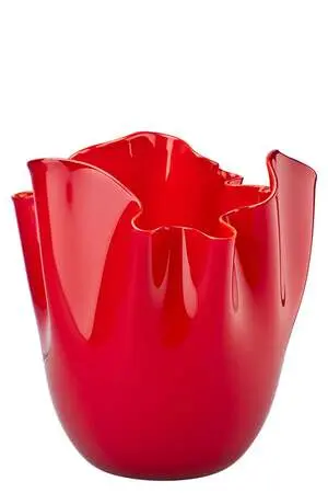 VENINI Fazzoletto Opalino' Vase - Red