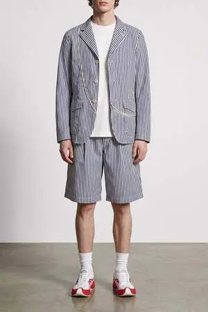 Comme Des Garçons Striped Cotton Bermuda Shorts