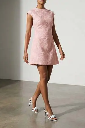ROTATE BY BIRGER CHRISTENSEN 3d Floral Mesh Mini Dress