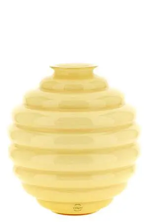 VENINI Medium 'deco' Vase, Butter-hued