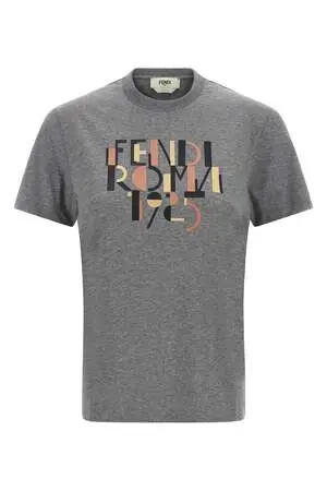 Fendi Roma 1925' T-shirt - Gray