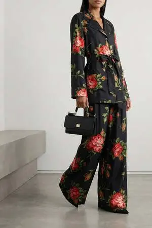 Dolce & Gabbana Silk Wide-leg Trousers