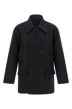 Fendi Peacoat 'blouson Wool Felt - Gray