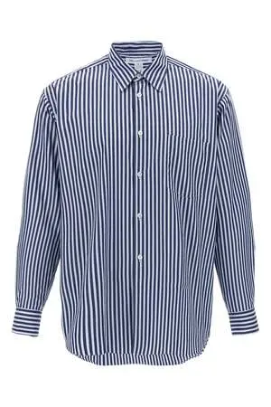 Comme Des Garçons Shirt 'yarn Dyed Cotton Stripe Poplin Shape 1 - Blue