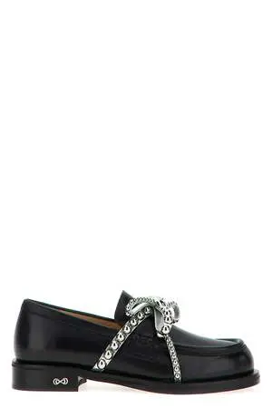 Mach & Mach Crystal Studs' Loafers - Black