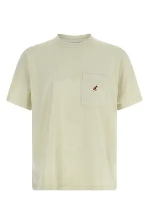 Gramicci T-shirt With Chest Pocket And Embroidered Logo - Beige