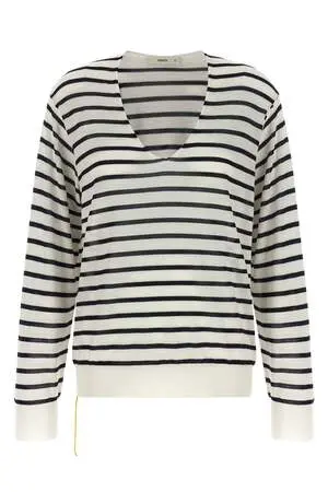 Fendi Striped Virgin Wool Knit - White/black