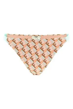 Fendi Tanga Bikini Bottoms Ff Waves Motif - Multi