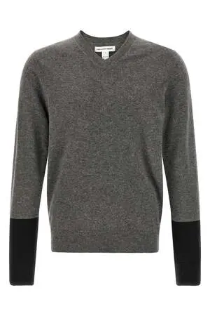 Comme Des Garçons Color-block Knit Sweater - Gray