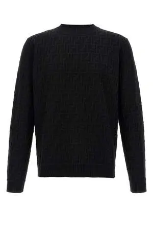 Fendi Sweater Ff Jacquard Pattern - Black