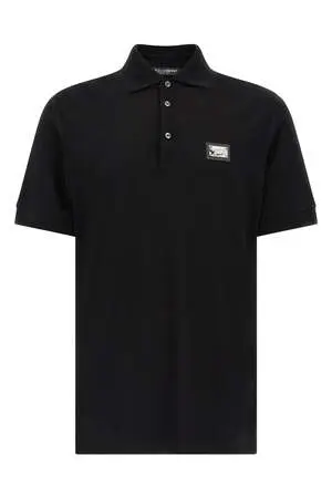 Dolce & Gabbana Polo With Logo Plaque Black
