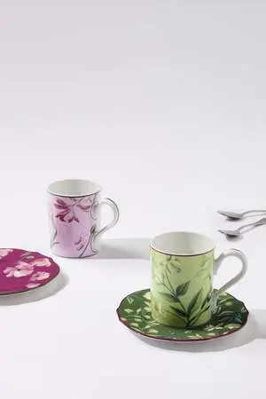 GINORI 1735 Florenza Porcelain Mug With Botanical Motif