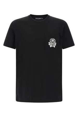 Dolce & Gabbana T-shirt With Embroidered Crest - Black