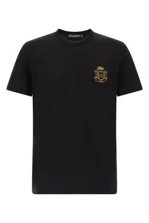 Dolce & Gabbana T-shirt With Heraldic Patch - Black