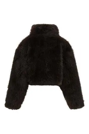 ROTATE BY BIRGER CHRISTENSEN Faux Fur Cropped Jacket