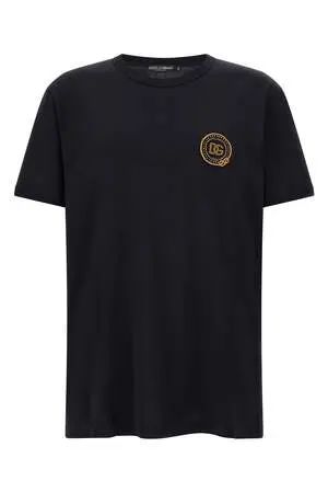 Dolce & Gabbana T-shirt With Embroidered Patch - Blue