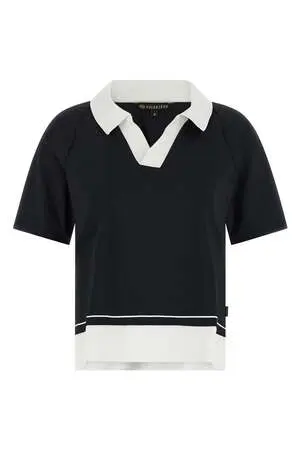 Goldbergh Piccola Polo Shirt With Contrasting V-neck - White/black