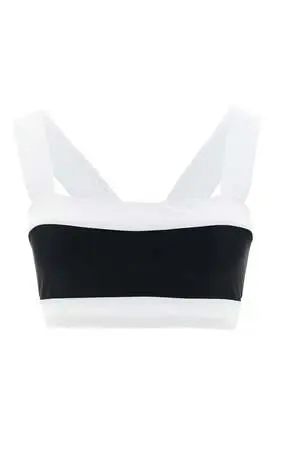 Goldbergh Bikini Top With Color Block Design - White/black