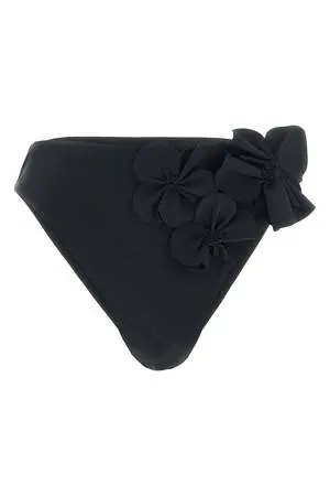 Goldbergh Bikini Bottoms With 3d Floral Appliqués - Black