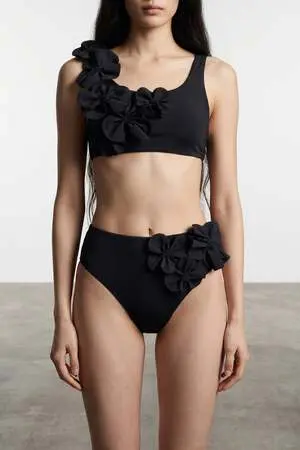 Goldbergh Bikini Bottoms With 3d Floral Appliqués