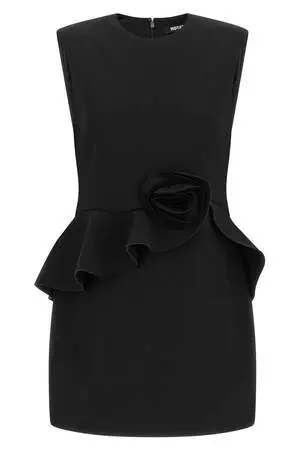 ROTATE BY BIRGER CHRISTENSEN Rose Embellished Mini Dress - Black