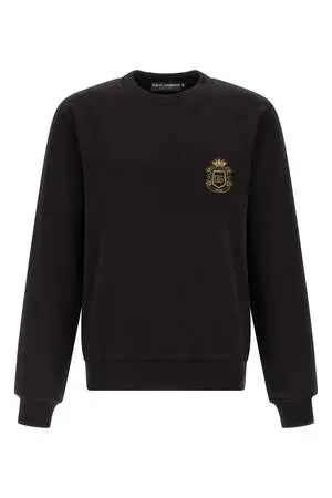 Dolce & Gabbana Sweatshirt With Heraldic Patch - Black