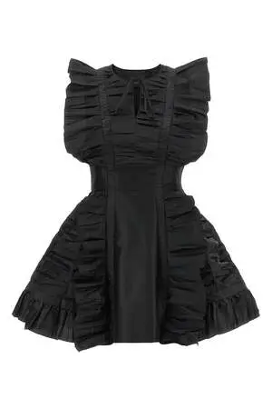 GIOVANNI BEDIN Ruffled Mini Dress - Black