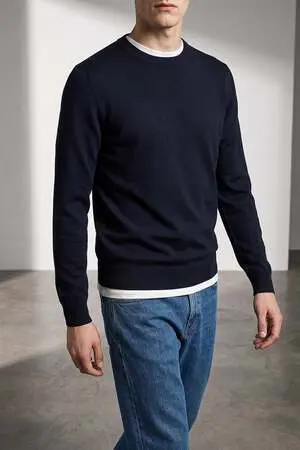 LARMERI STUDIO Virgin Wool Crew Neck Sweater