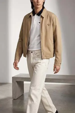 Prada Denim Blouson Triangle Logo Detail