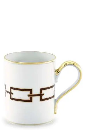 GINORI 1735 Porcelain Mug With Catene Motif - Brown